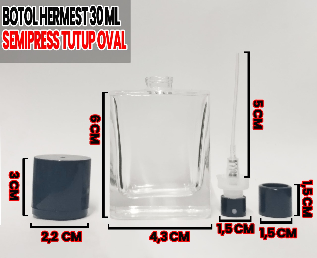 Botol parfum kosong Hermest Tutup oval semi press hitam 30ml & 50ml/Bottle parfume | Lazada ...