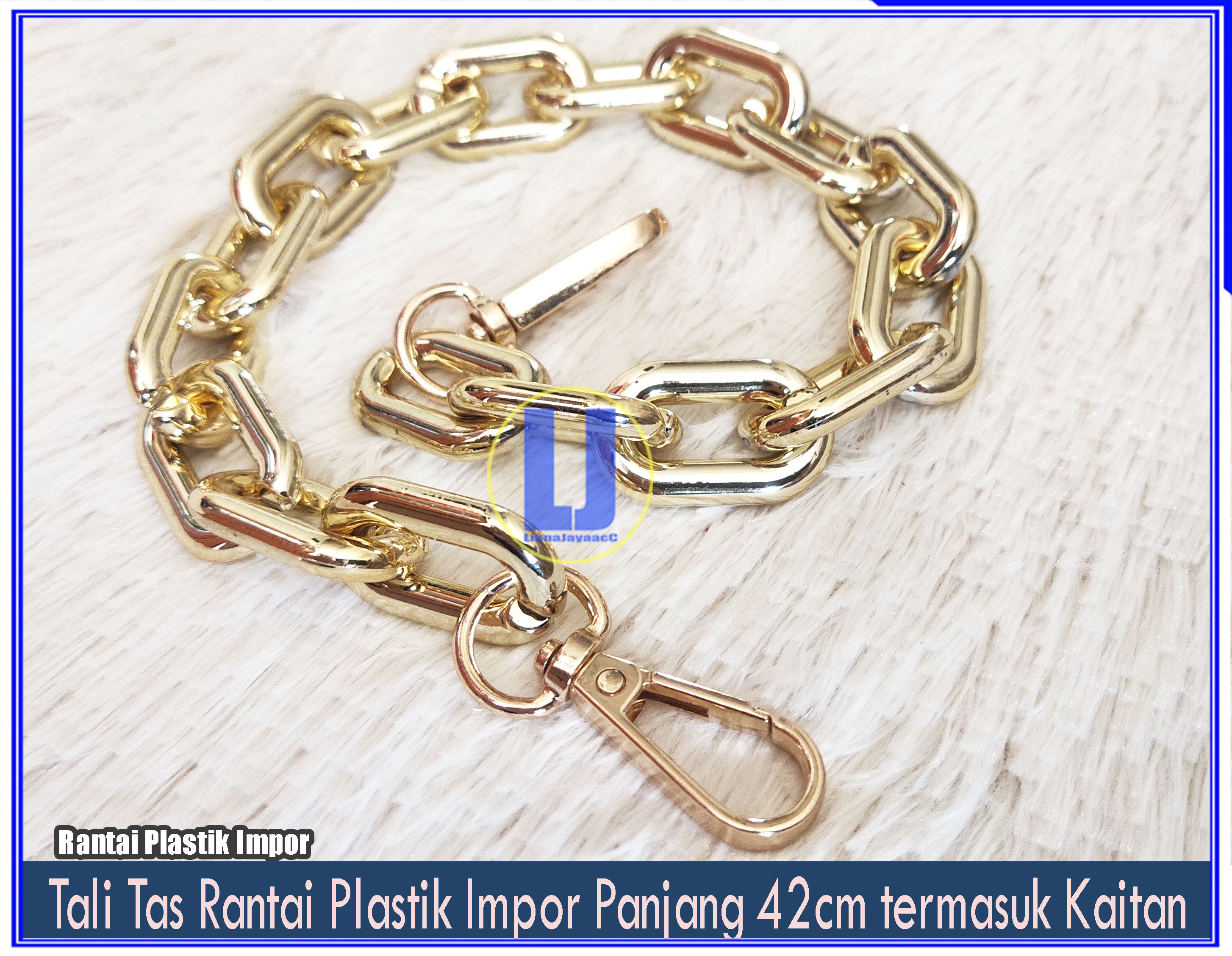 AKSESORIS TAS WANITA TALI TAS RANTAI PLASTIK IMPOR WARNA GOLD UNTUK ...