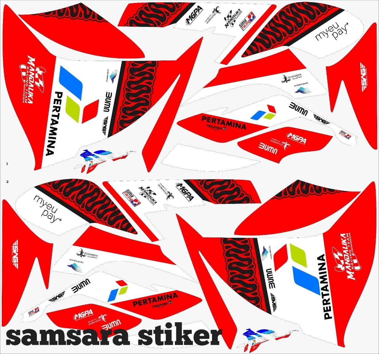 stiker motor kawasaki ninja 250 fi variasi pertamina mandalika | Lazada ...