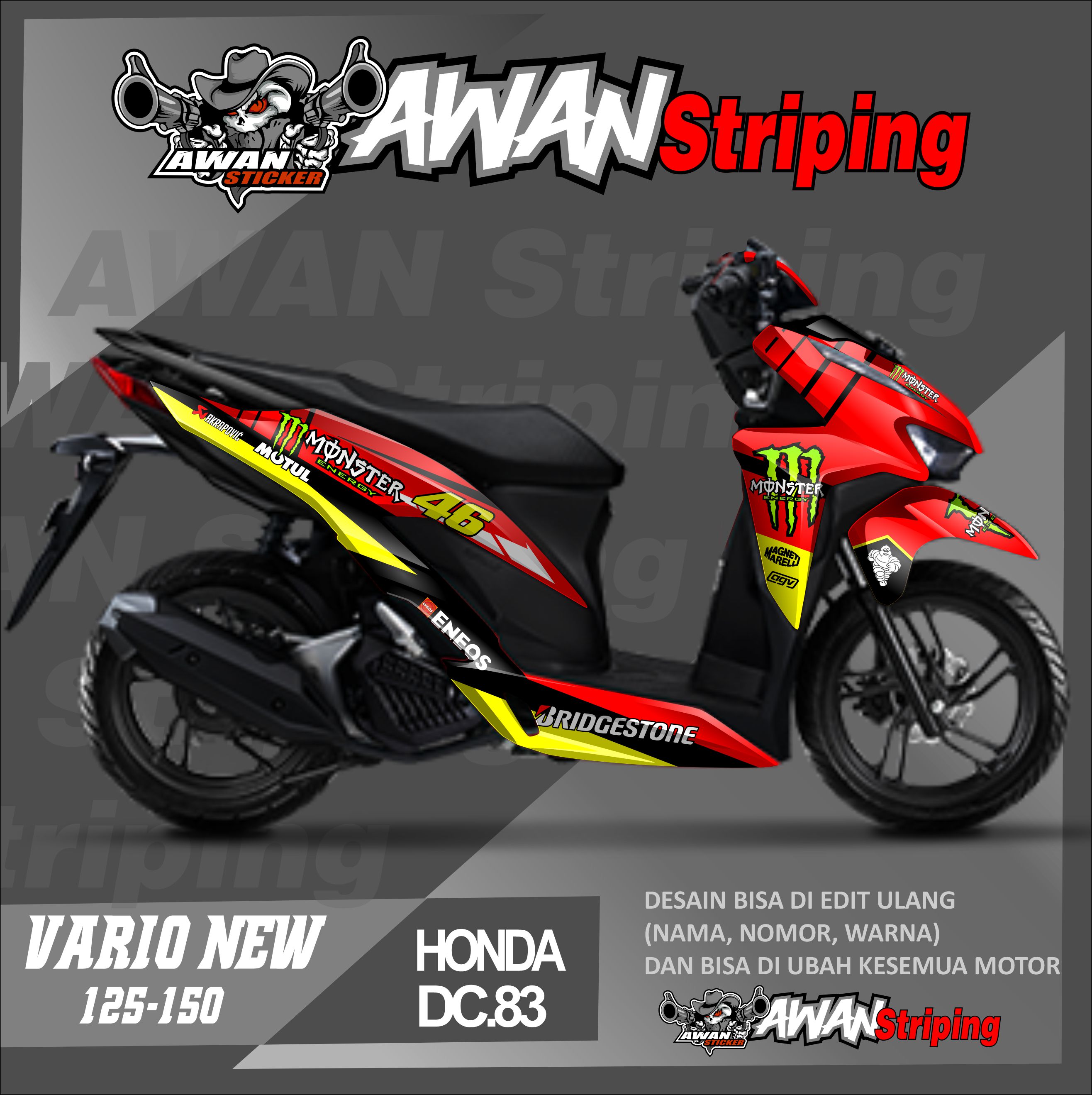 Decal Sticker Vario 150 LED Fullbody - Dekal Stiker Custom Desain Vario ...