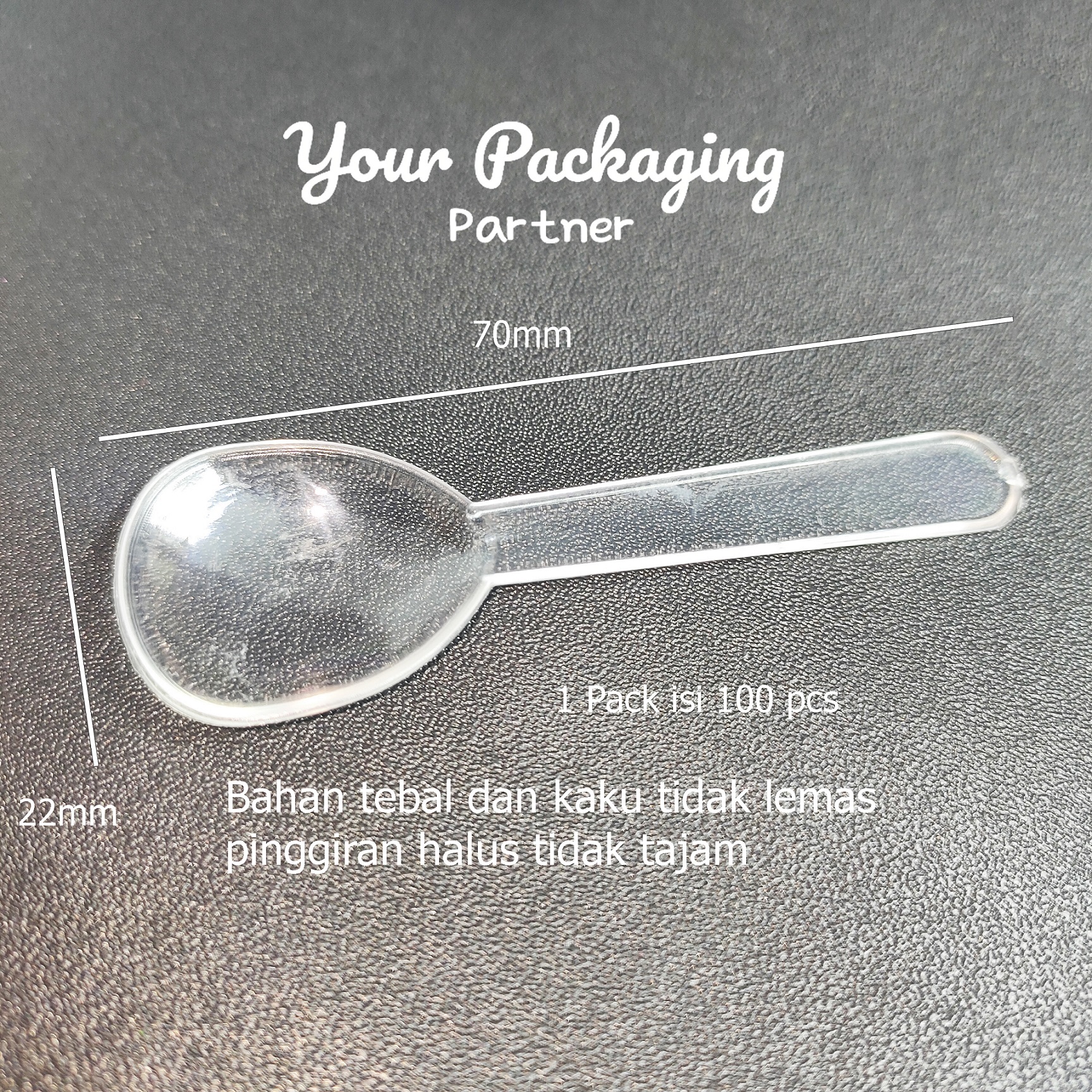 Sendok jelly / agar / pudding dessert bening plastik / STB Kecil ...