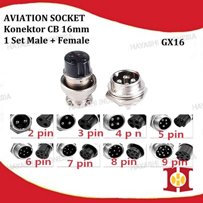 Aviation Plug Connector Konektor CB GX16 2 3 4 5 6 7 8 Pin Male Female ...