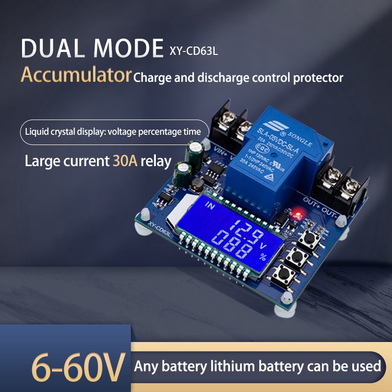 [ในสต็อก] [COD]DC6-60V 30A Storage Battery Charging Control Module Protection Board Charger Time ...