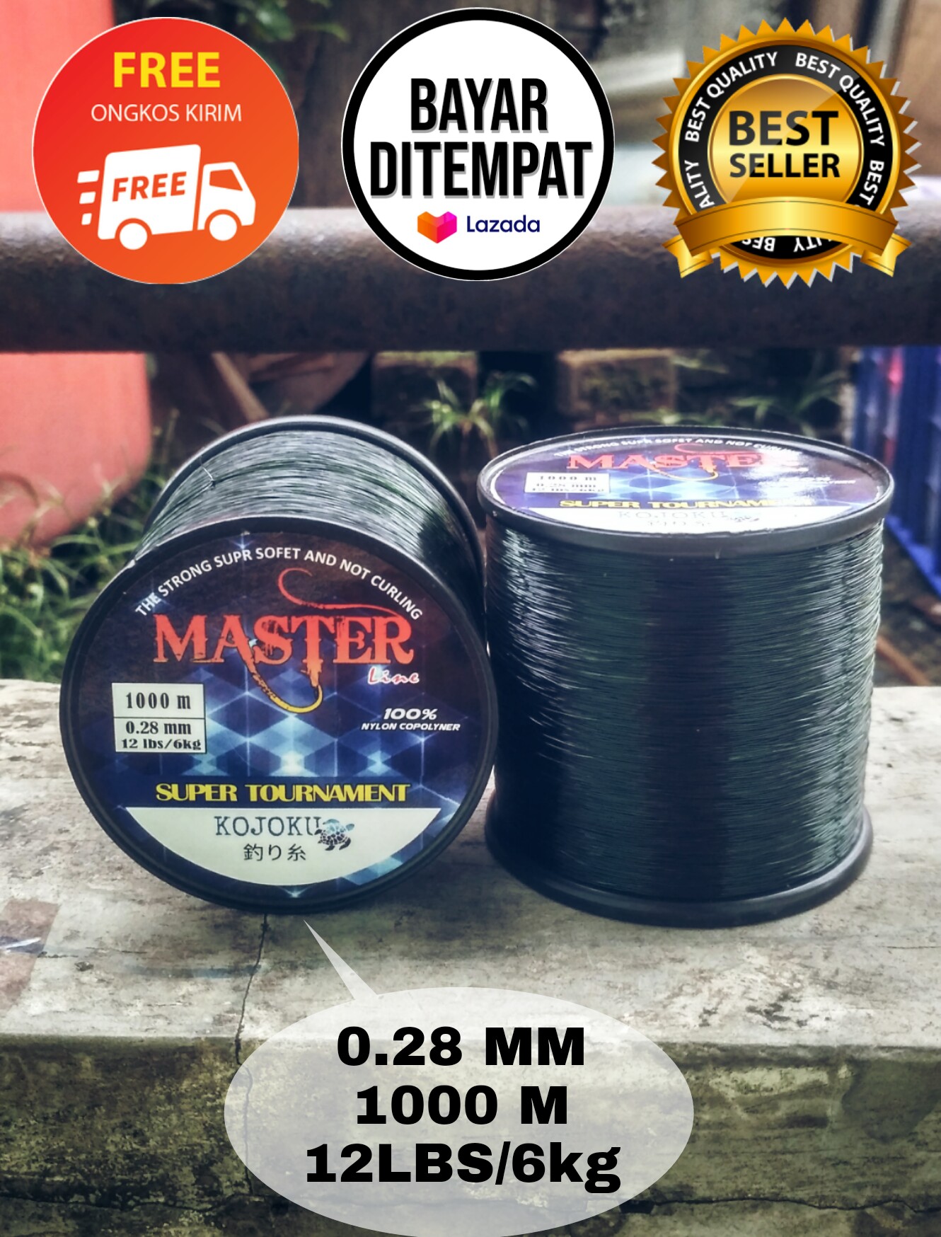 Senar Pancing Masterline Kuat Anti Kriting Ukuran 0.28mm | Lazada Indonesia