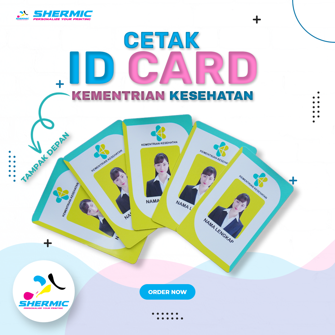 ID CARD NAME TAG Print UV Kementerian Kesehatan PVC RFID E-toll Kartu ...