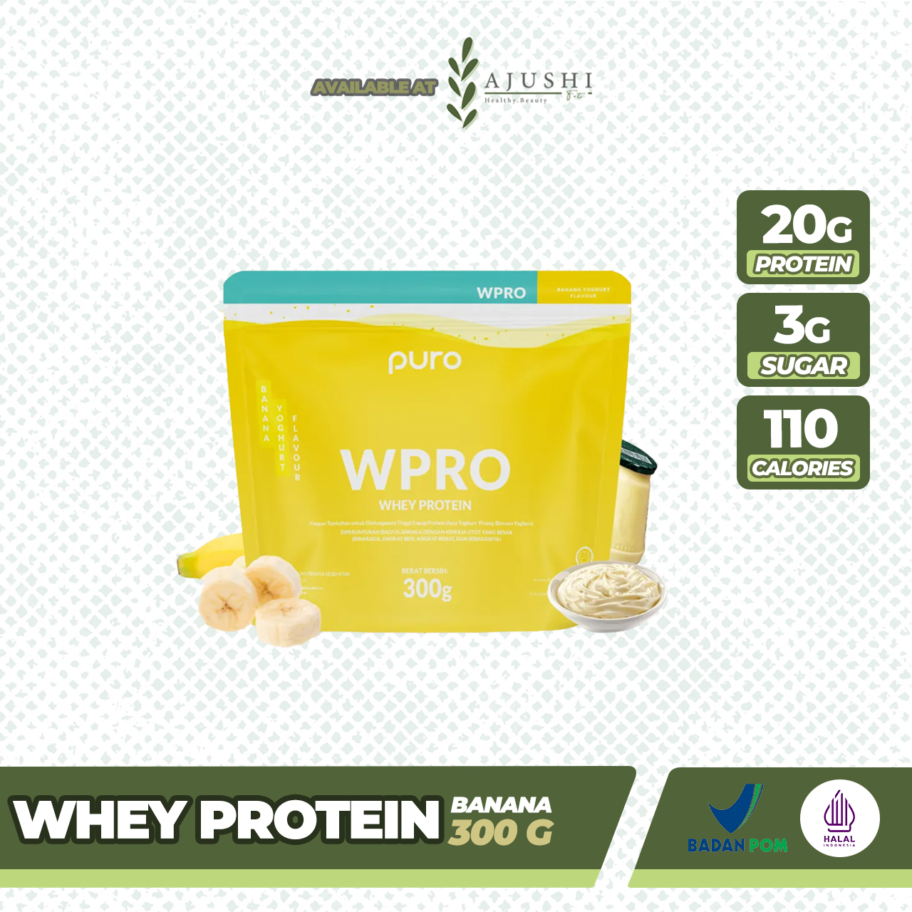 Puro Wpro 300grm / 10serv ( Whey Protein Concentrate - Labdoor BPOM ...