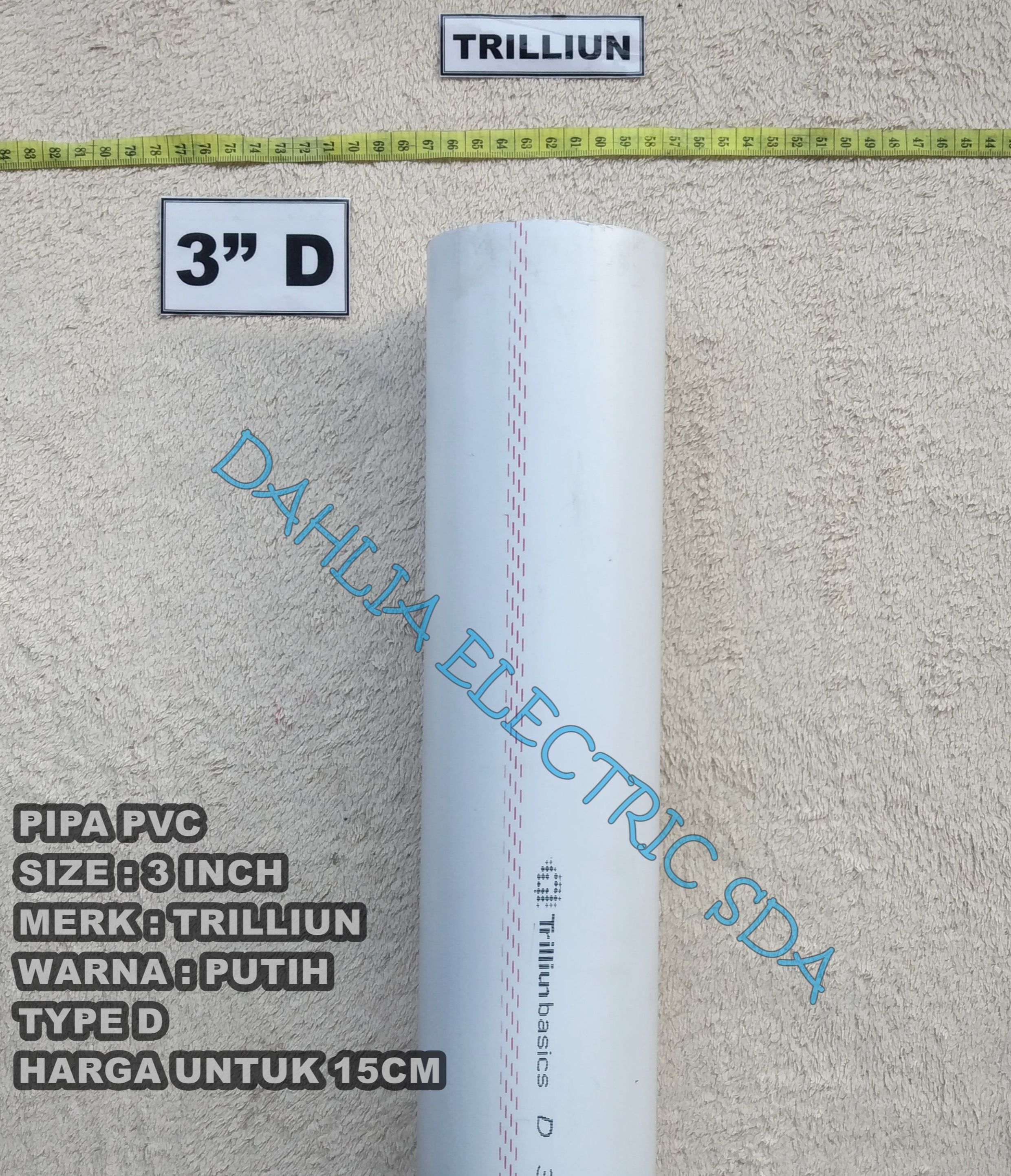 Pipa PVC 3 INCH TYPE D PANJANG 15CM TRILLIUN | Lazada Indonesia