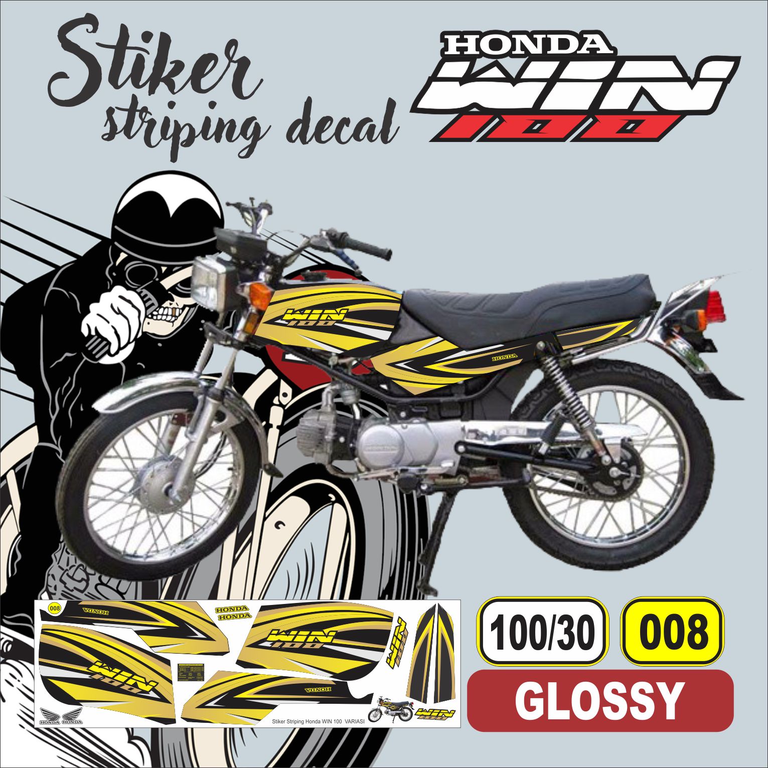 [COD] striping variasi honda win 100/sticker decal motor win 100/stiker ...