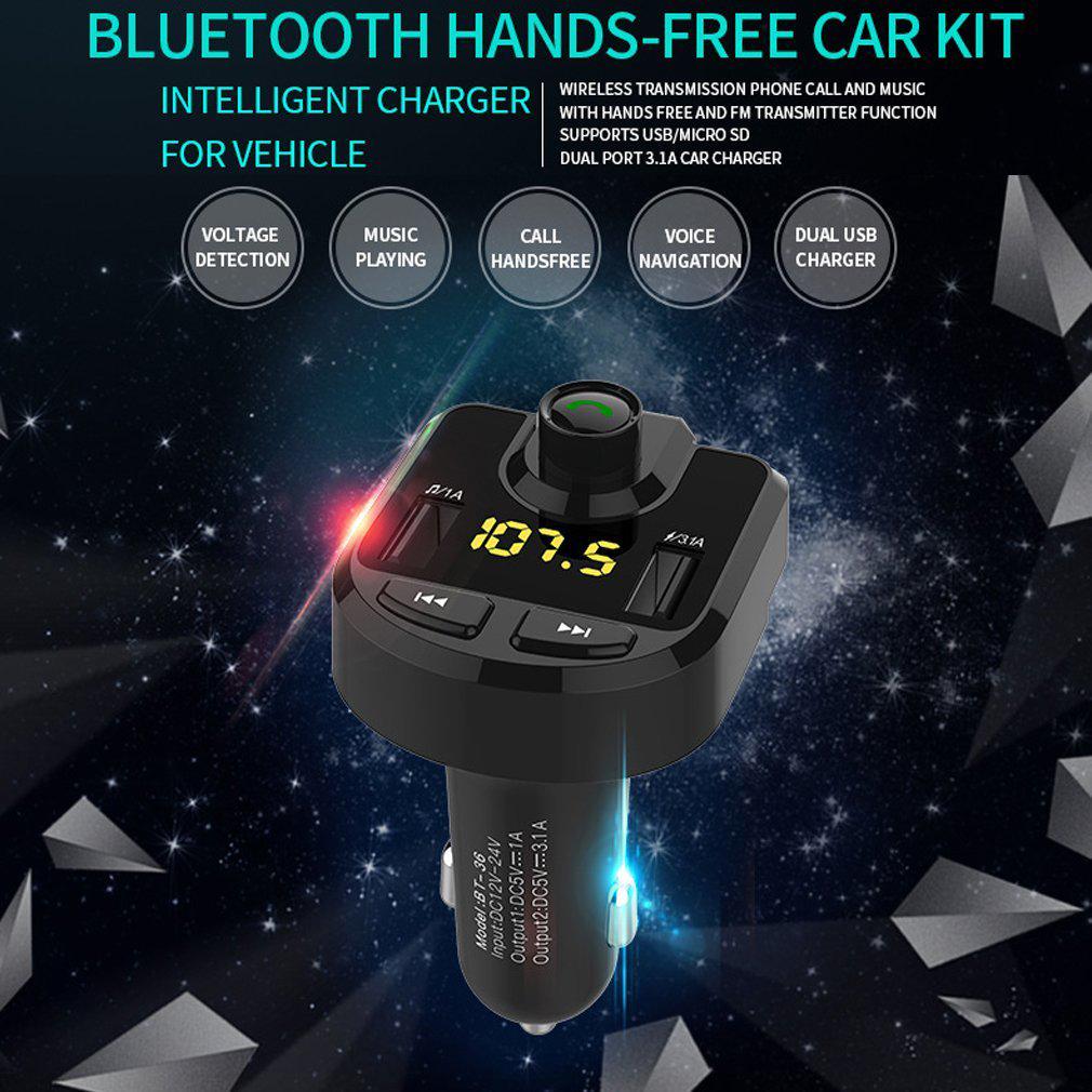 BT36 Car MP3 Player Car FM transmitter bluetooth Wireless In-Car FM ...