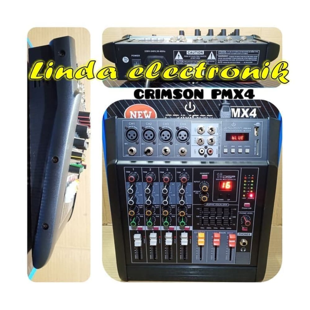 MIXER AUDIO 4 CHANNEL CRIMSON PMX4 PROFESIONAL DSP DIGITAL EFFECT | Lazada Indonesia