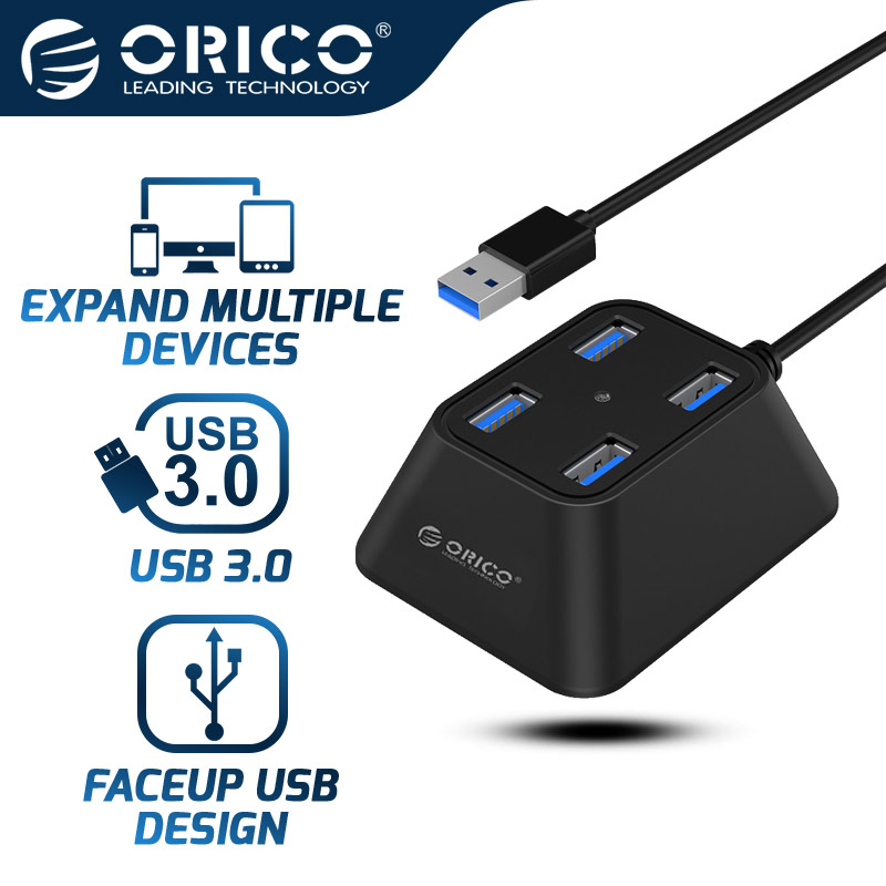 ORICO DF4U-U3-10 4 Port USB3.0 Trapezoid Design USB HUB Black | Lazada ...