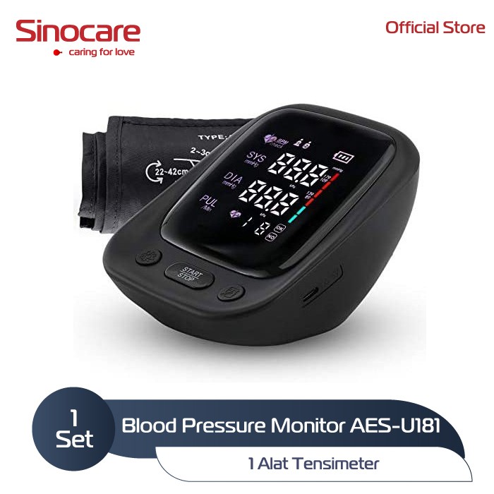 Tensimeter Digital Sinocare AES U181/ Alat Cek Tekanan Darah Digital ...