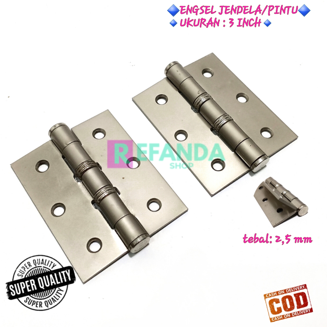 ENGSEL DAUN PINTU DAN JENDELA UKUTAN 3inch ANTI KARAT | Lazada Indonesia