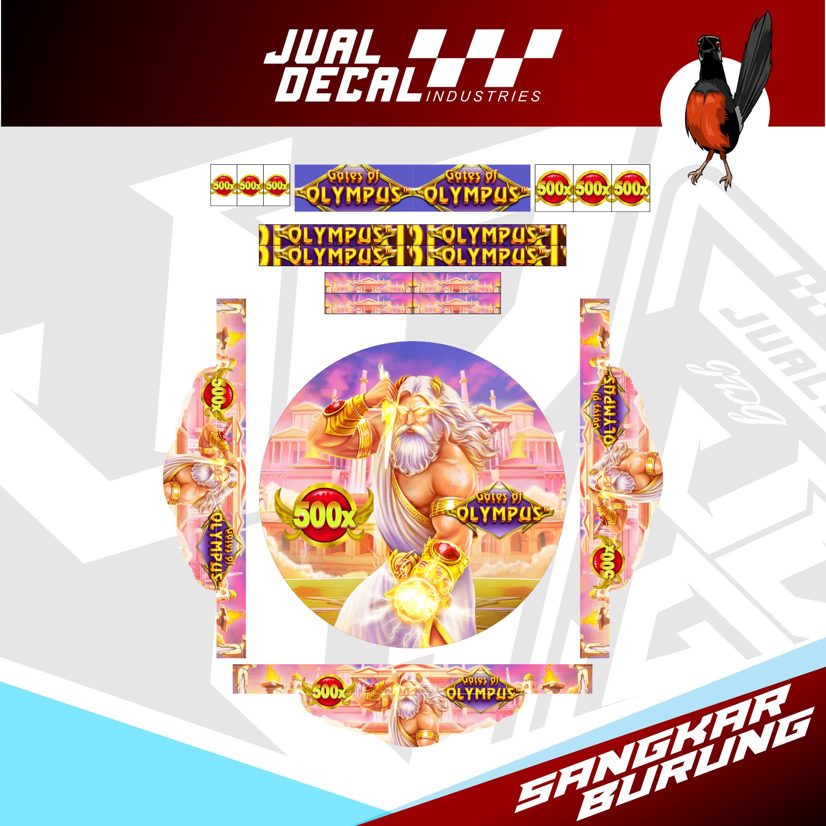 Stiker Sangkar Burung MURAI ZEUS 500 Decal Tebok Custom Desain | Lazada ...