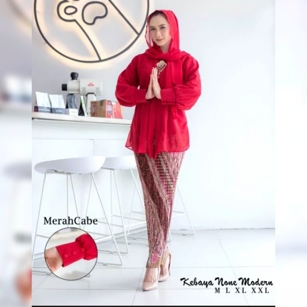 KEBAYA BETAWI MODERN/BAJU KEBAYA BETAWI SATU SET ROK PLISKET/BAJU ADAT ...