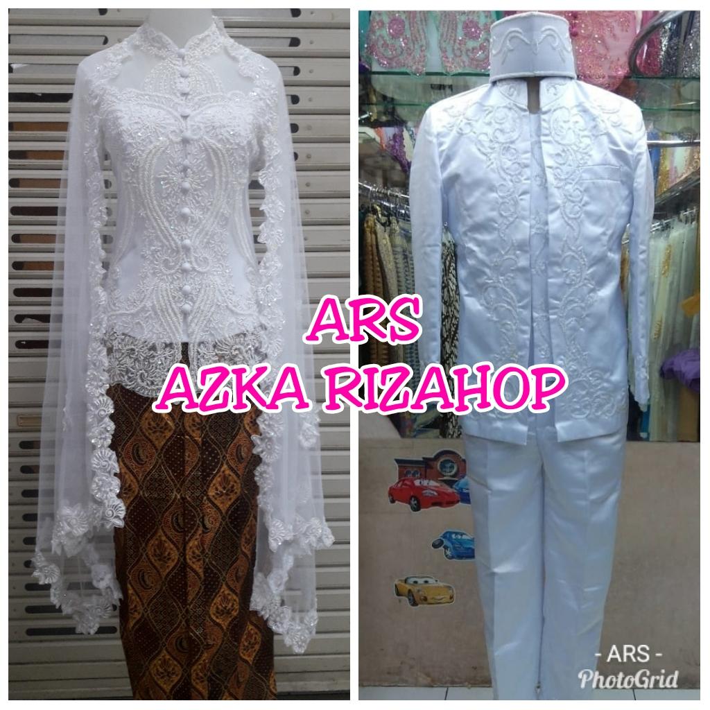 SET KEBAYA AKAD NIKAH PUTIH KERAH SYANGHAI DAN SET BESKAP MODERN ...