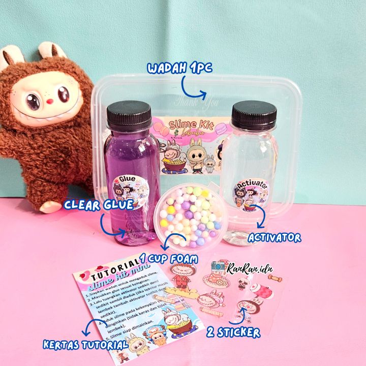 Paket slime kit Labubu Lengkap/ Slime Labubu/ Slime kit labubu lengkap ...