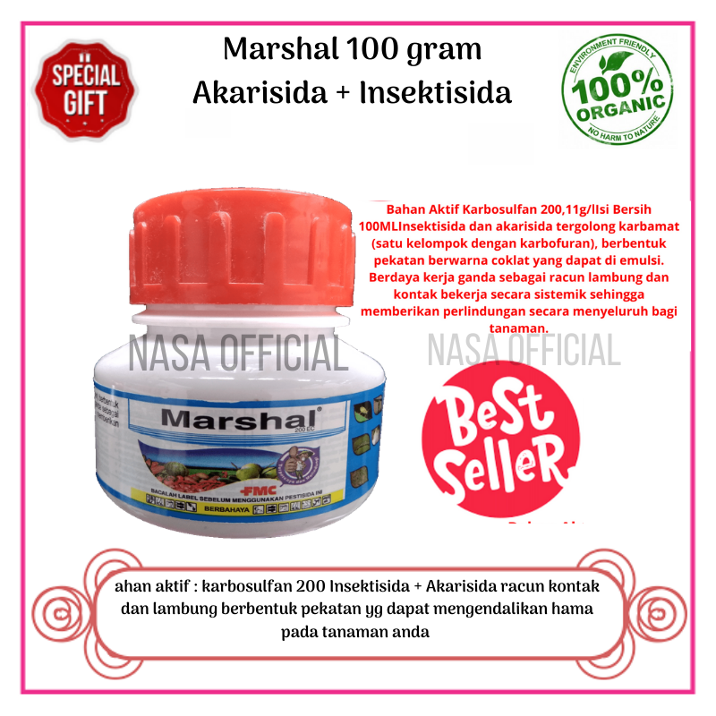 Marshal 100 gram Akarisida + Insektisida / Insektisida pertanian ...