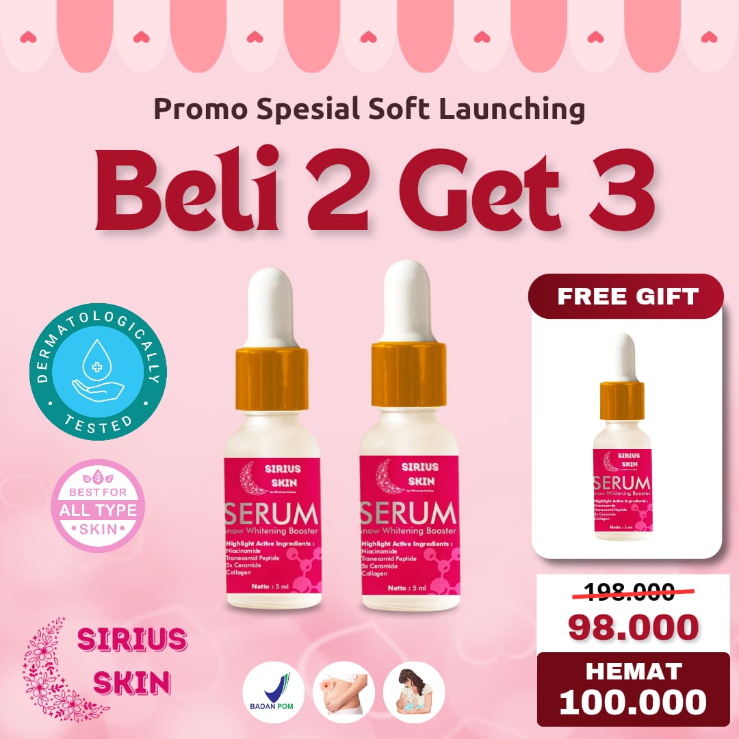 SIRIUS SKIN - BELI 2 GET 3 SERUM SNOW WHITENING BOOSTER || SERUM ...