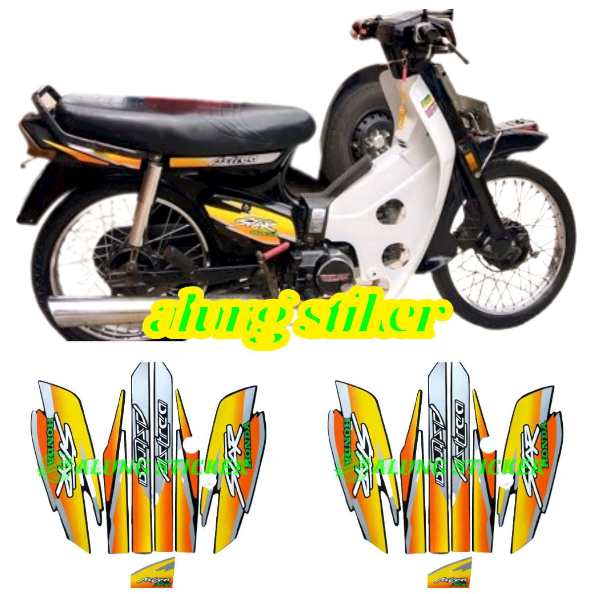 STIKER STRIPING LIS LES BODY MOTOR HONDA ASTREA STAR TAHUN 1996 WARNA ...