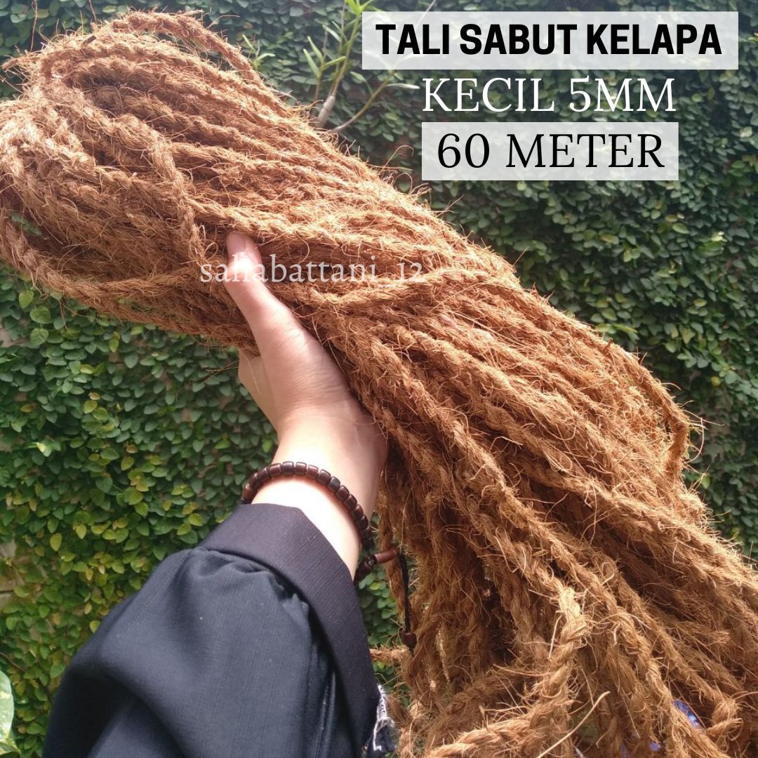 Tali sabut kelapa 5 mm - tali cocofiber - tali tanaman hias | Lazada ...