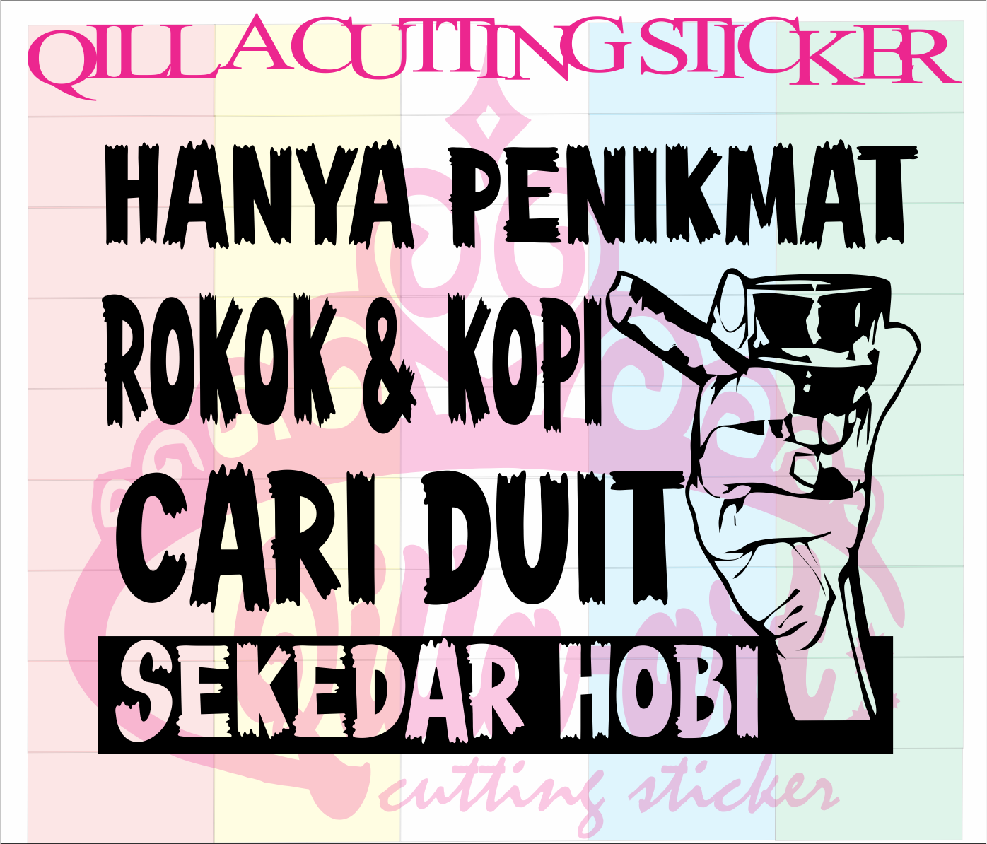 stiker variasi mobil HANYA PENIKMAT ROKOK DAN KOPI stiker kaca mobil ...