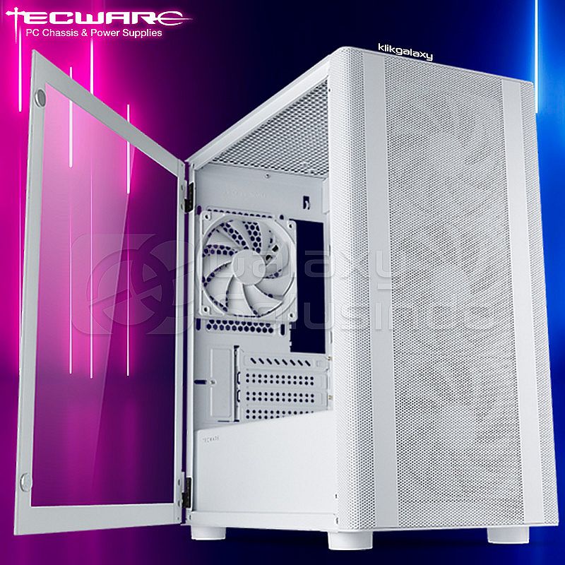 TECWARE FLATLINE Tempered Glass M-ATX Gaming Case - White | Lazada ...