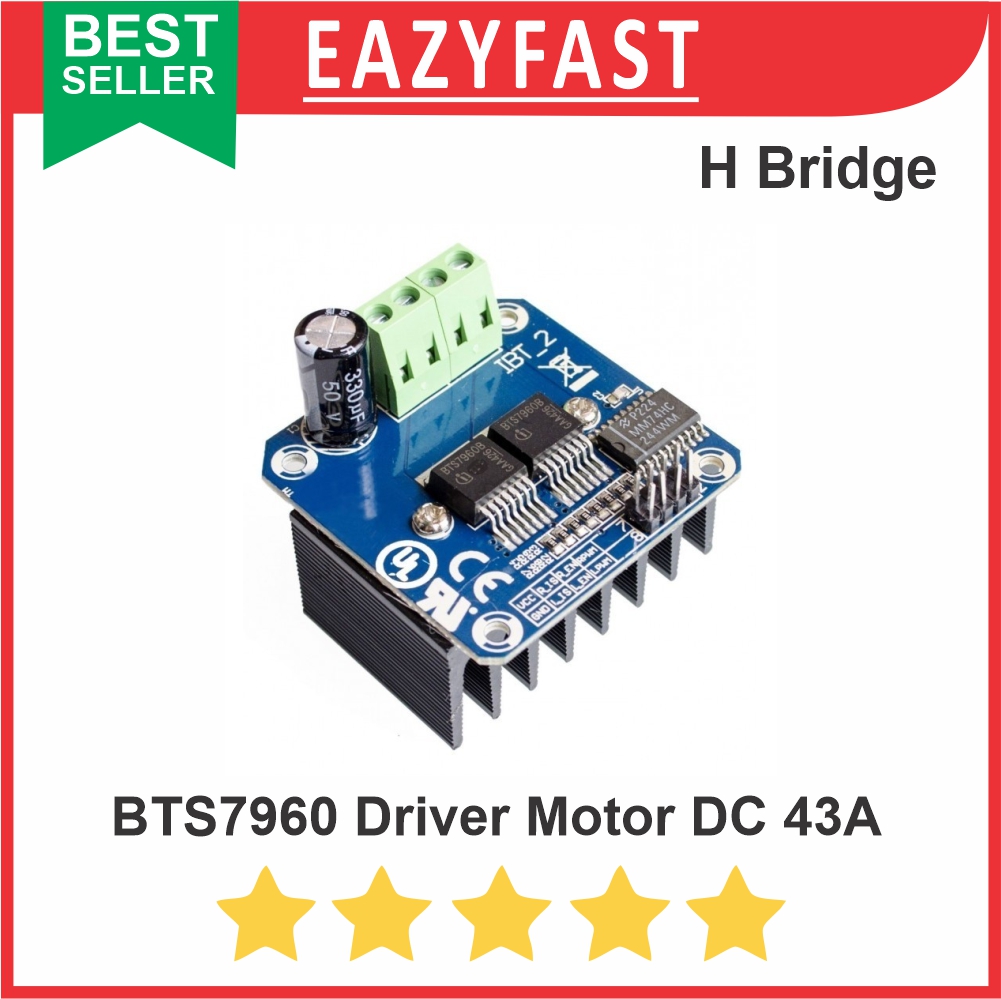 Driver BTS7960 43A High Current Motor DC H Bridge Arduino Module | Lazada Indonesia