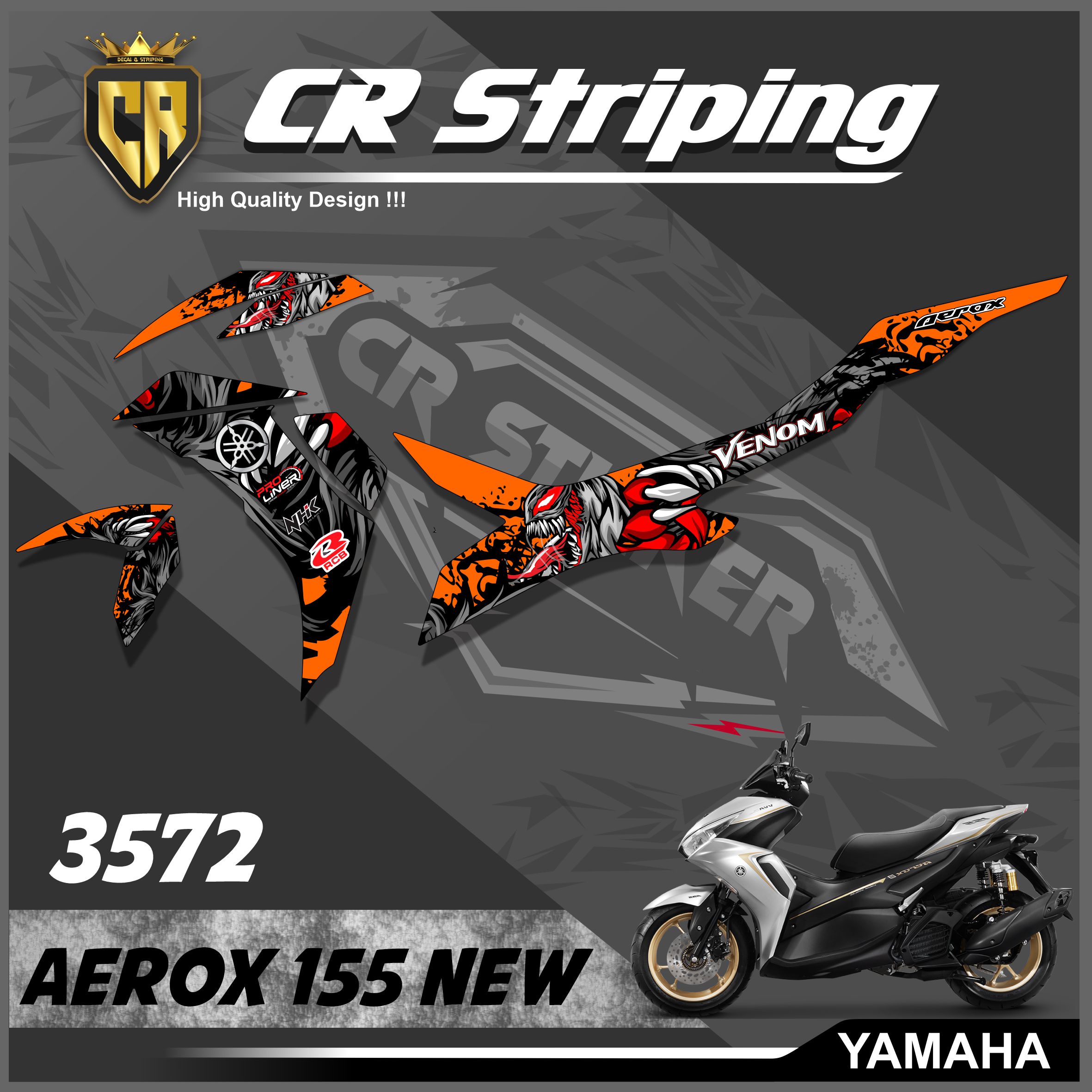 Sticker Striping Yamaha Aerox 155 New Semi Full -Striping Yamaha Aerox ...
