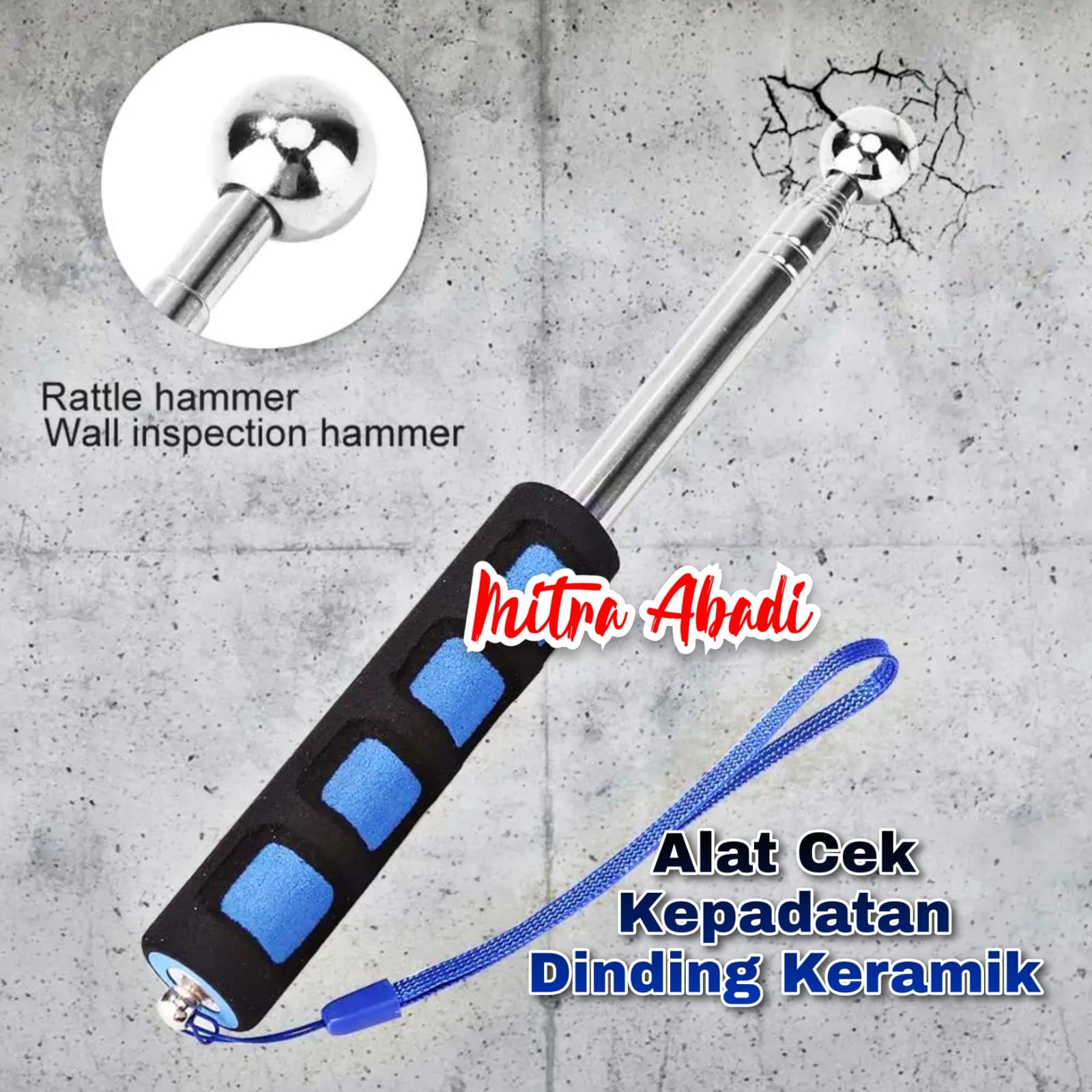 Alat Cek Kepadatan Dinding Keramik / Tongkat Palu Drum Inspeksi ...