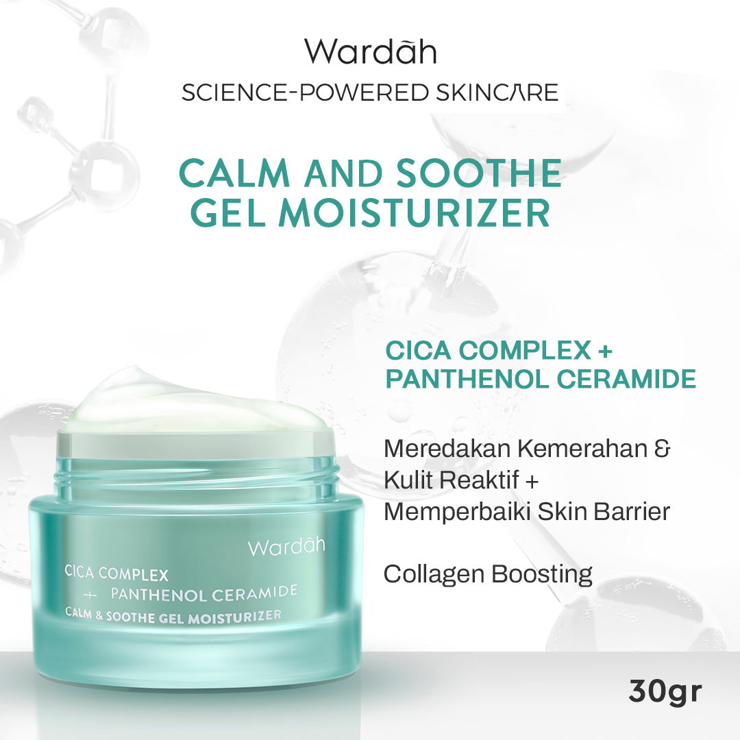 Wardah Gel Moisturizer Pelembab Wajah Lengkap- Hyaluron Cica Complex Vitamin C Skin Barrier ...