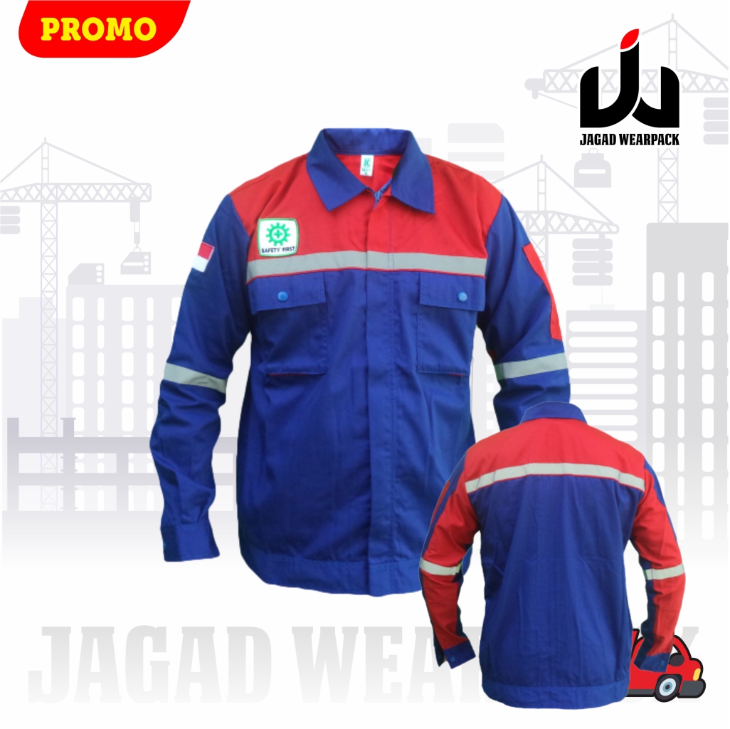 Wearpack Safety proyek/welder/mekanik/atasan/american drill warna ...