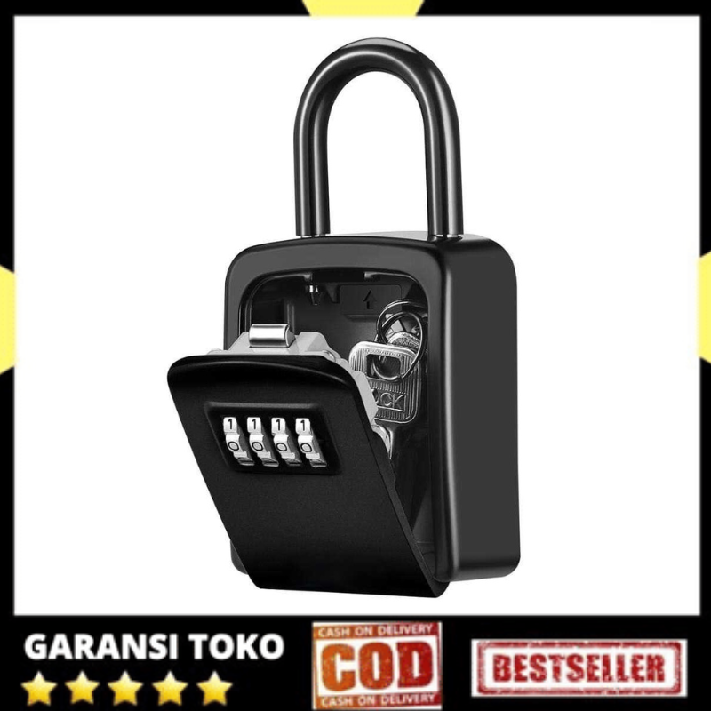 Gembok Kotak Brankas Safety Lock Box 4 Digit Password / Gembok Kunci ...