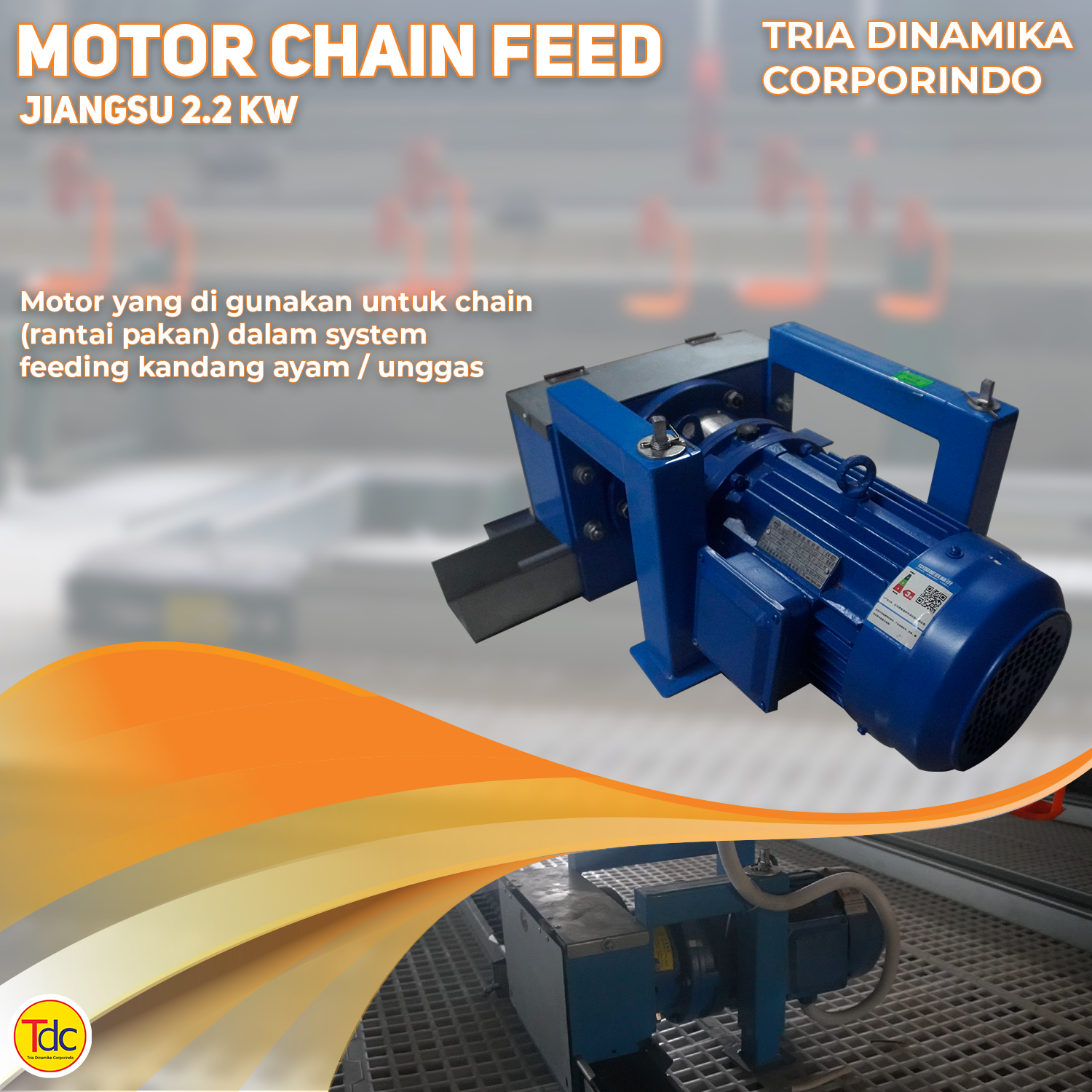 Motor Chain Feed - Dinamo Rantai/Rante Penarik Pakan/Makanan Ayam 3 ...