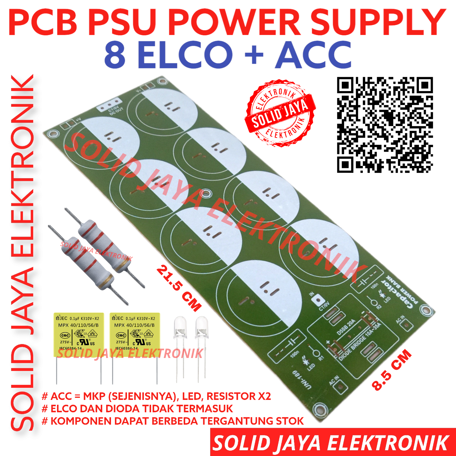 PCB PSU 8 ELCO CAPASITOR KAPASITOR ELKO 8ELCO 8ELKO POWER SUPLY ...