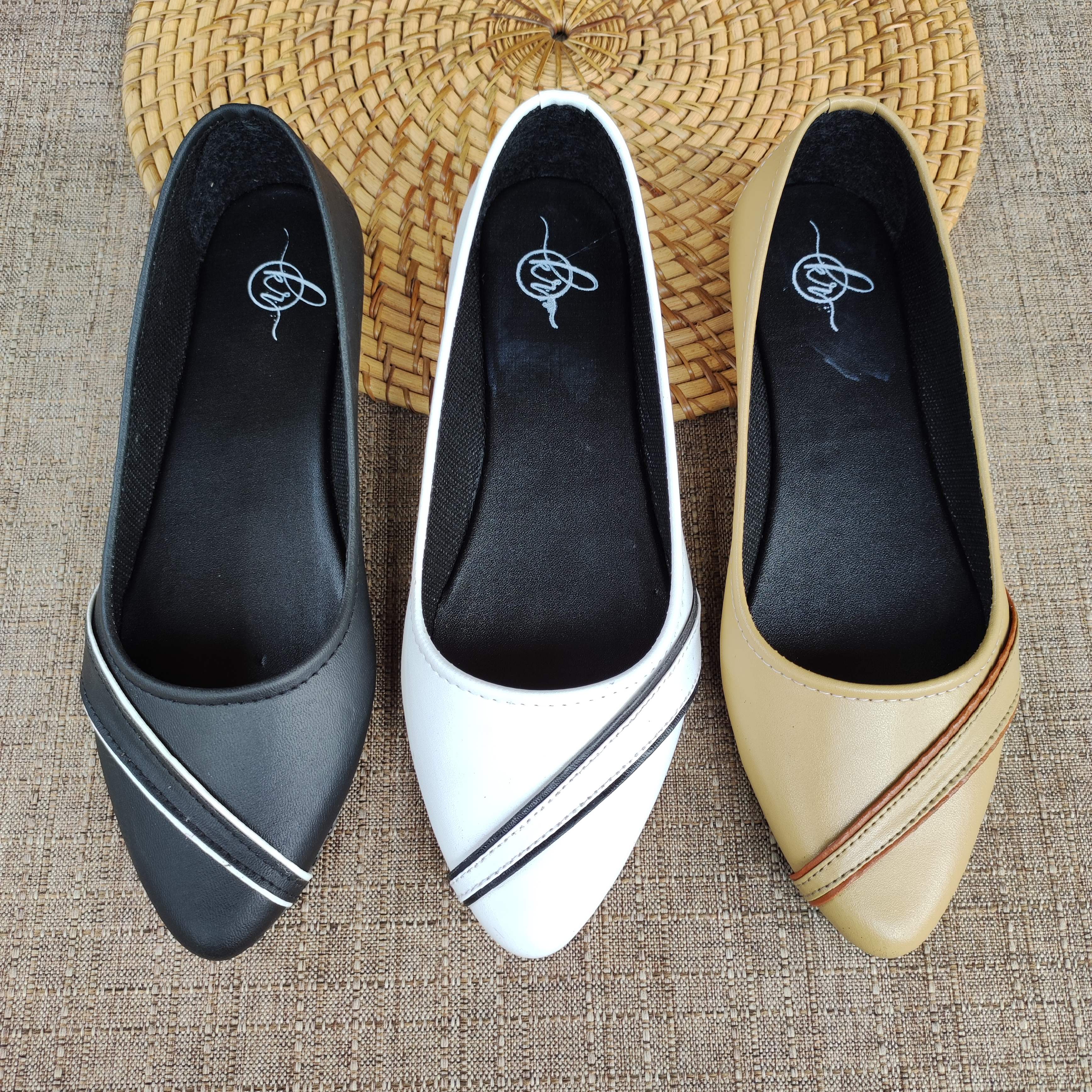 Sepatu Balet Flat Shoes Putih Wanita Model Terbaru | Lazada Indonesia