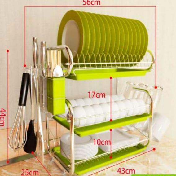 Rak Piring Stainless Steel Susun 3 Modern tersedia Juga rak sepatu/rak ...