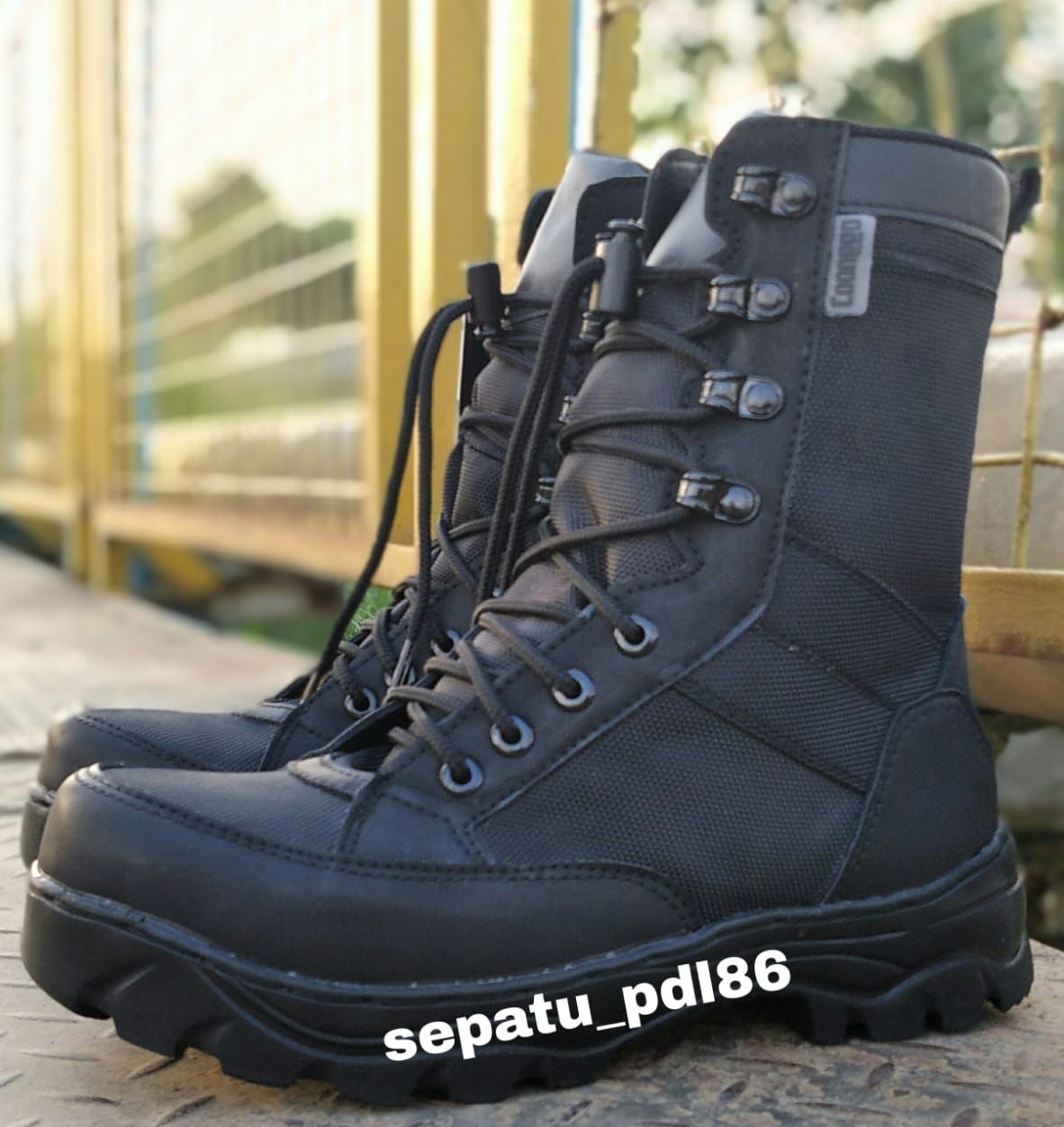 SEPATU PDL JATAH WEBA TNI AD SAFETY BOOTS KOMBINASI CORDURA CAANGGO ...