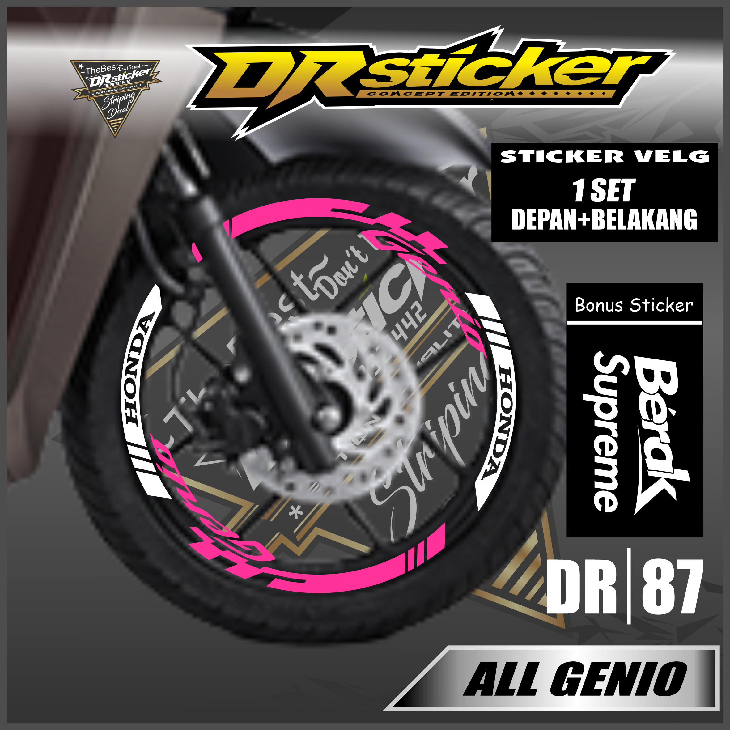Sticker Velg - Cutting Velg Sticker Cutting Velg Motor GENIO | Lazada ...