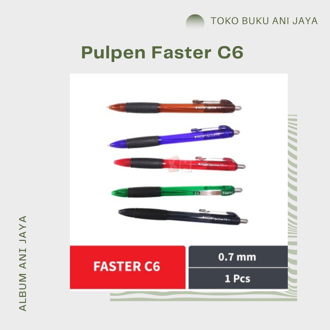 PULPEN / BALLPOINT FASTER C6 HITAM | Lazada Indonesia