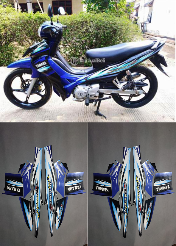 STRIPING STIKER/STICKER LIS BODY MOTOR JUPITER Z 2007 BIRU HITAM ...