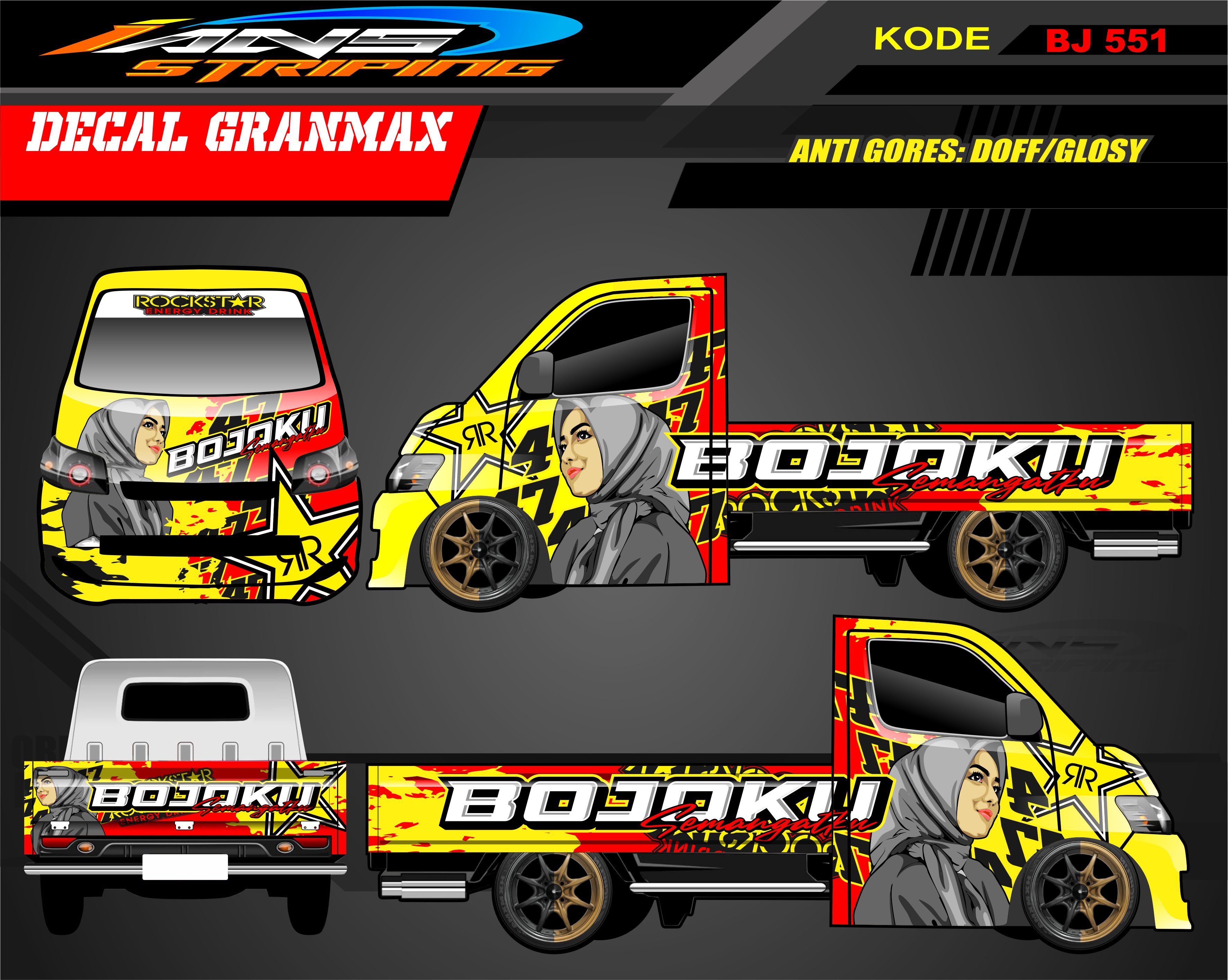 VARIASI STICKER MOBIL PICK UP GRANMAX , CARRY , L300 / DECAL PICK UP ...