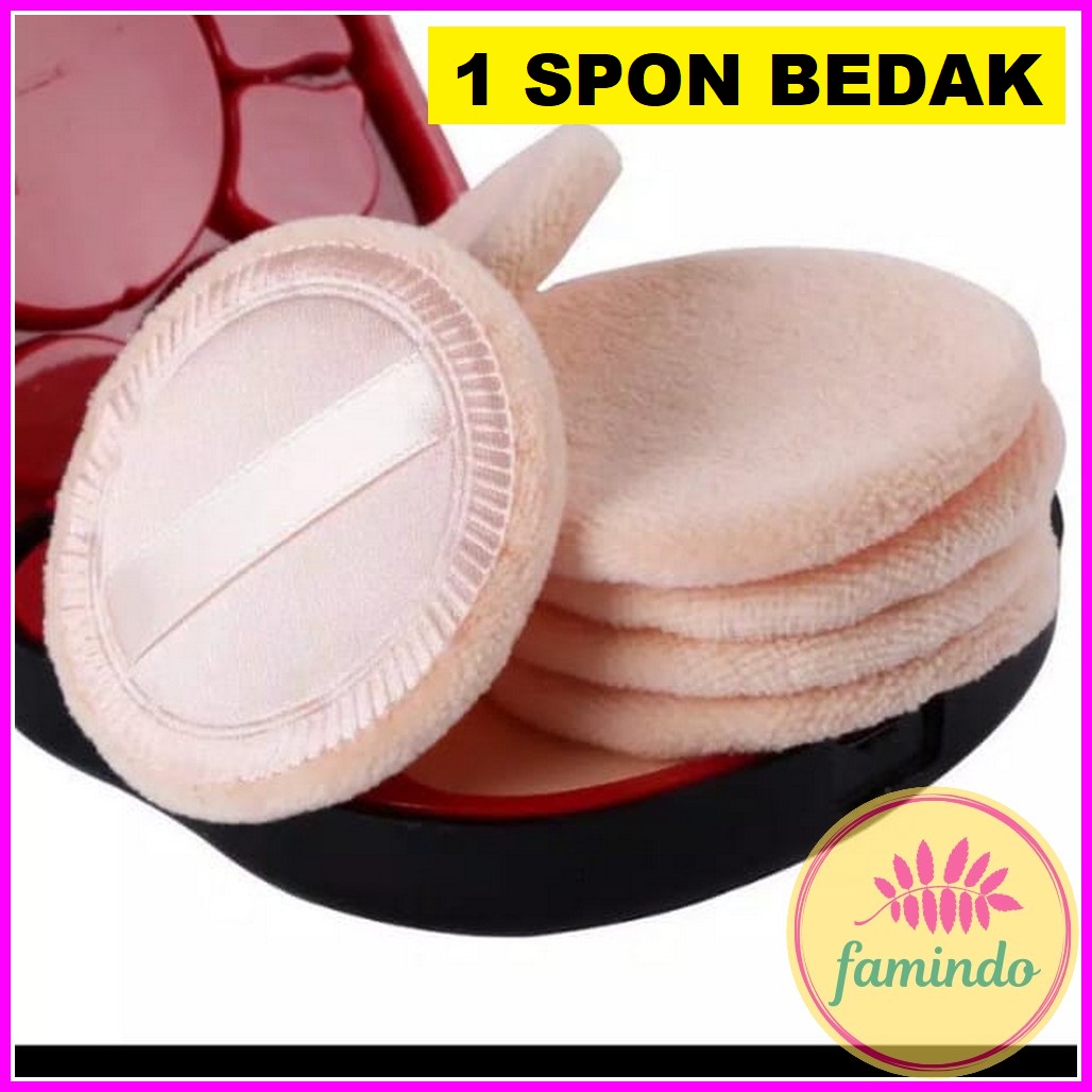 famindo - [ 1 Spons ] Spon Bedak Kering Make Up KOTAK BULAT / Kuas ...