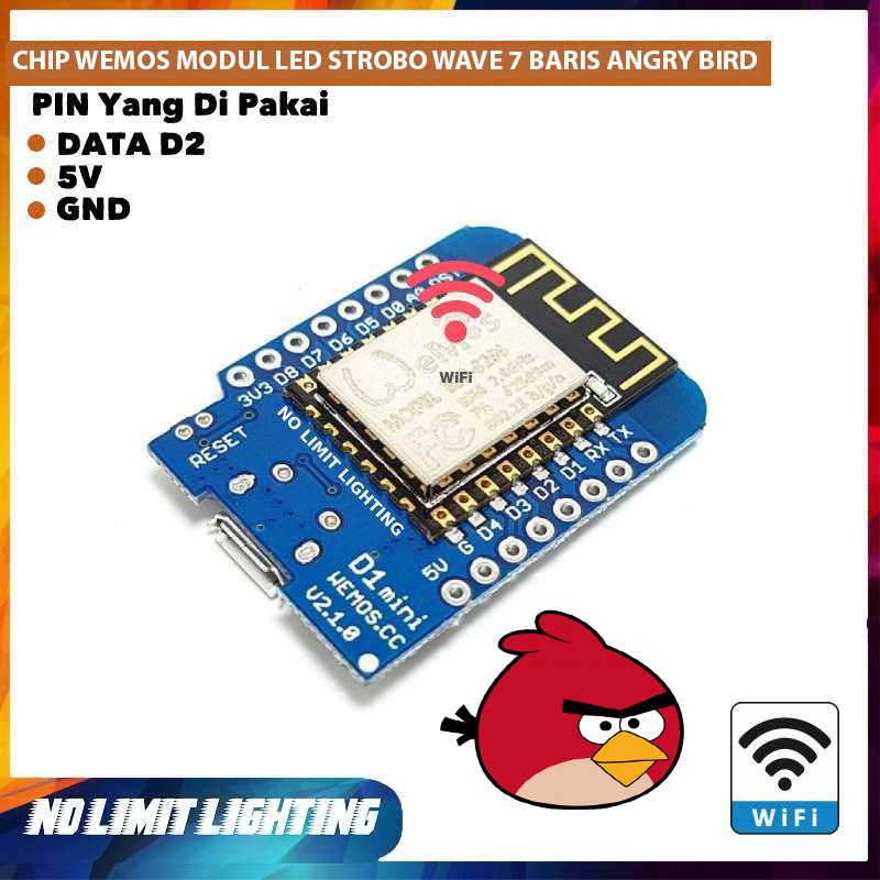 Chip Wemos Modul LED Strobo Wave Kaca Mobil Teks WI-FI 7 Baris Ubah ... Chip Wemos Modul LED Strobo Wave Kaca Mobil Teks WI-FI 7 Baris Ubah ...