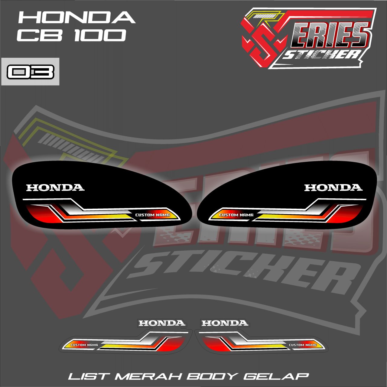 STIKER STRIPING CB 100 TRANSPARAN PREMIUM KEREN LIS VARIASI STIKER ...