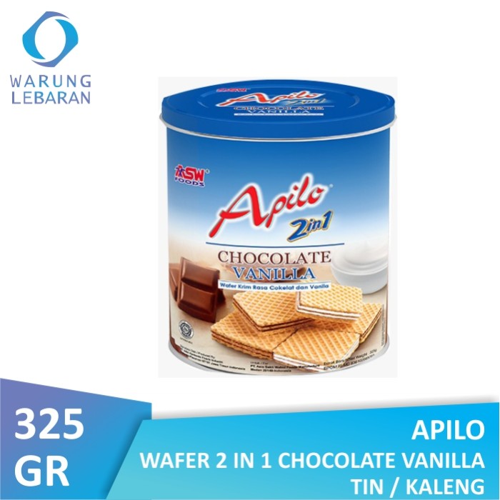 Apilo 2 in 1 Choco Vanilla Wafer Tin 325 GR - Biskuit Kaleng Lebaran ...