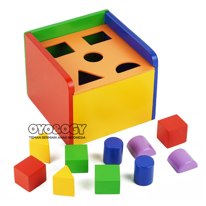 Mainan Kayu Anak Edukatif Shape Sortir Box Kotak Pos Warna Shorter Alat ...