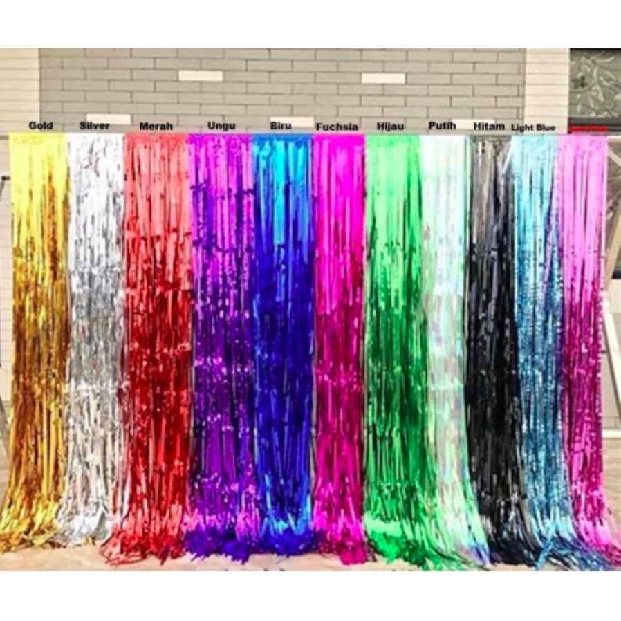 Tirai foil / slinger curtain foil / tirai rumbai / party backdrop ...