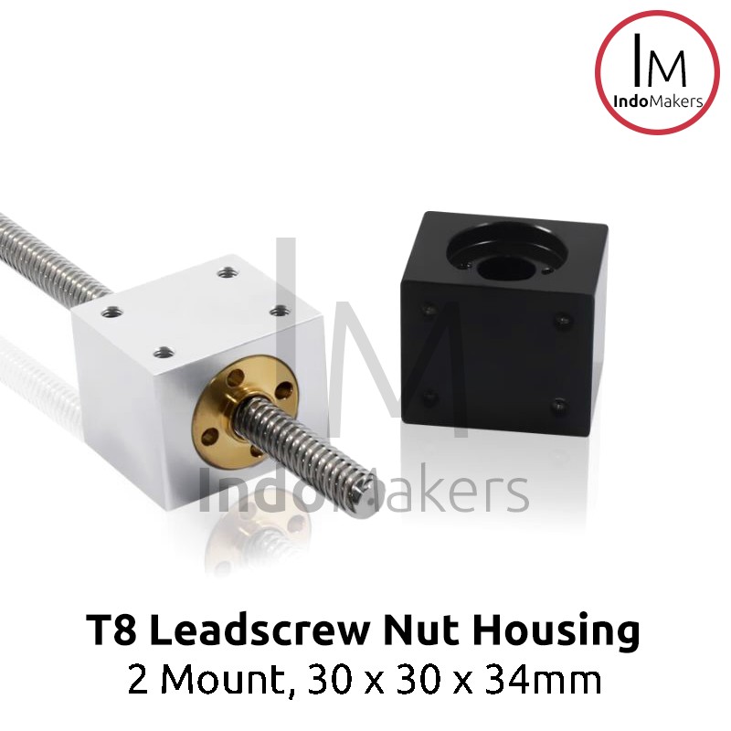 T8 Leadscrew Nut Housing 2 Mount 30x30x34mm - Hitam | Lazada Indonesia