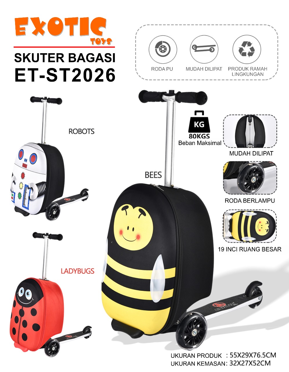 Scooter Tas Koper Anak Exotic ET-ST 2026 | Lazada Indonesia
